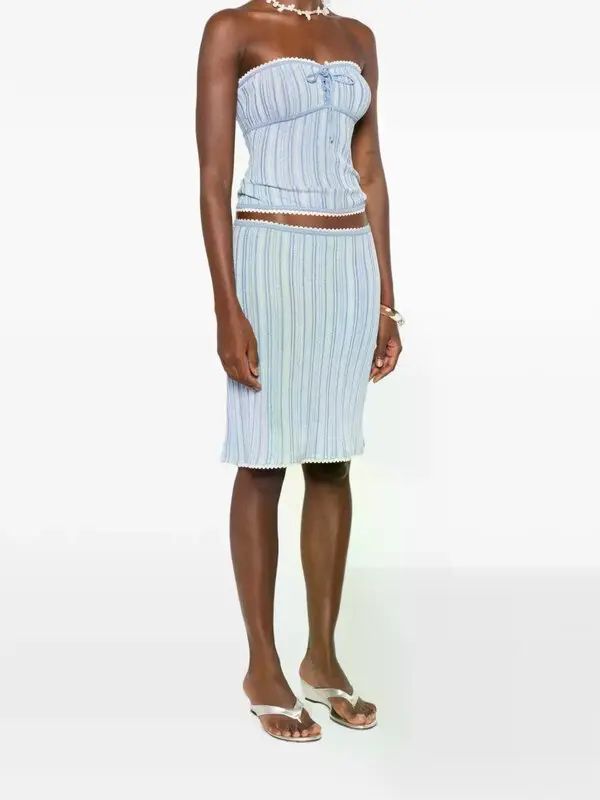 ASTA RESORT Cleo Striped Midi Skirt