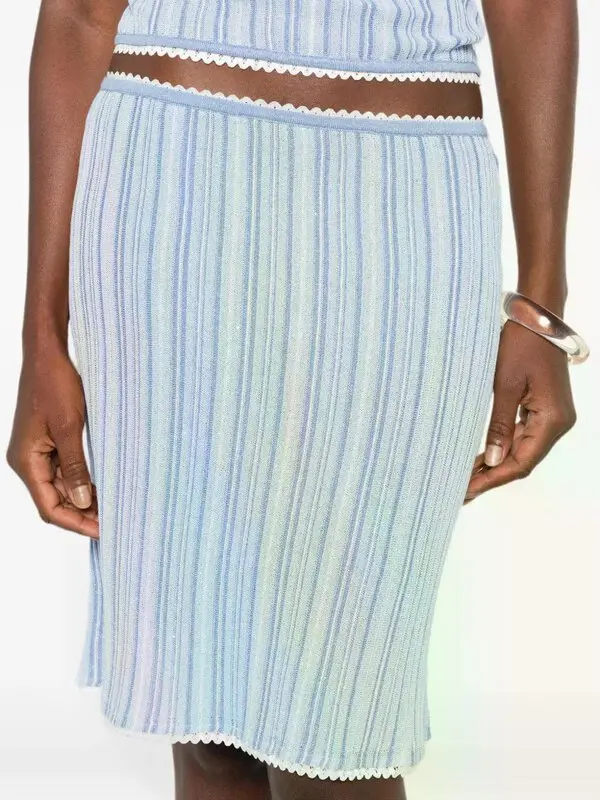 ASTA RESORT Cleo Striped Midi Skirt - Blue