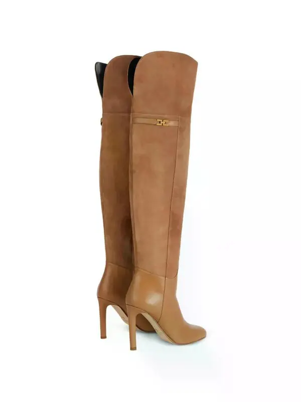 Elisabetta Franchi Over-the-knee Suede Boots With Stiletto Heel