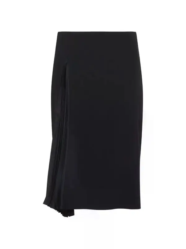 JIL SANDER Pleated-panel Wool Midi Skirt
