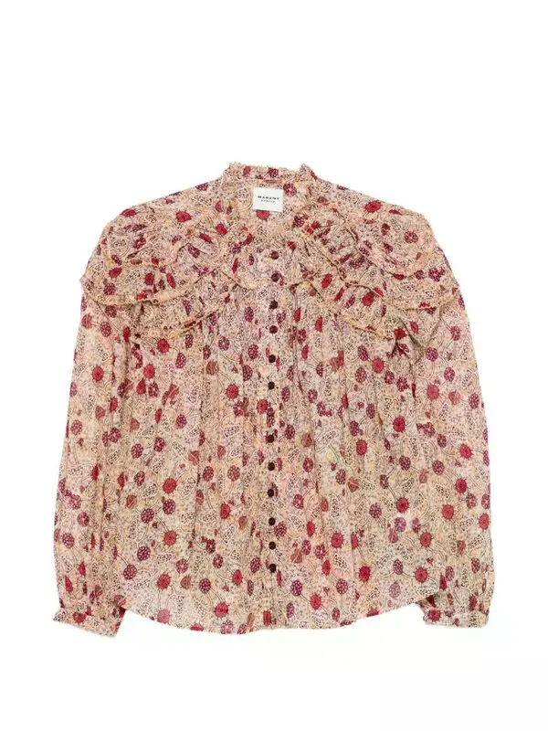MARANT ETOILE Floral-print Ruffled Shirt - Neutrals
