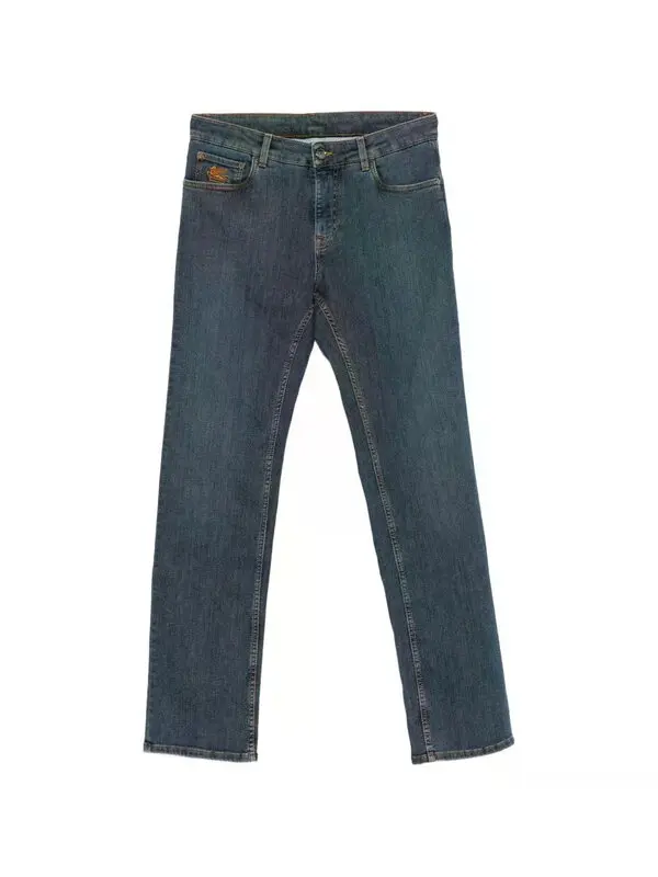 Etro Pegasus-embroidered Jeans - Blue