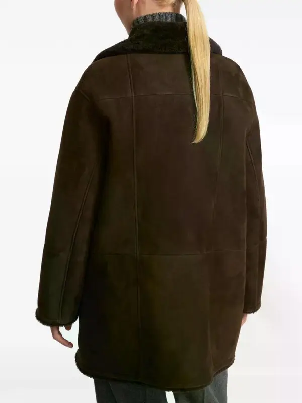 YVES SALOMON Double-breasted Shearling Pea Coat