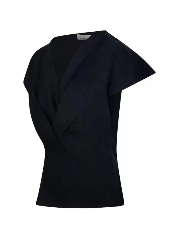 MARANT ETOILE Nadrine Wrap-style Cap-sleeve T-shirt - Blue