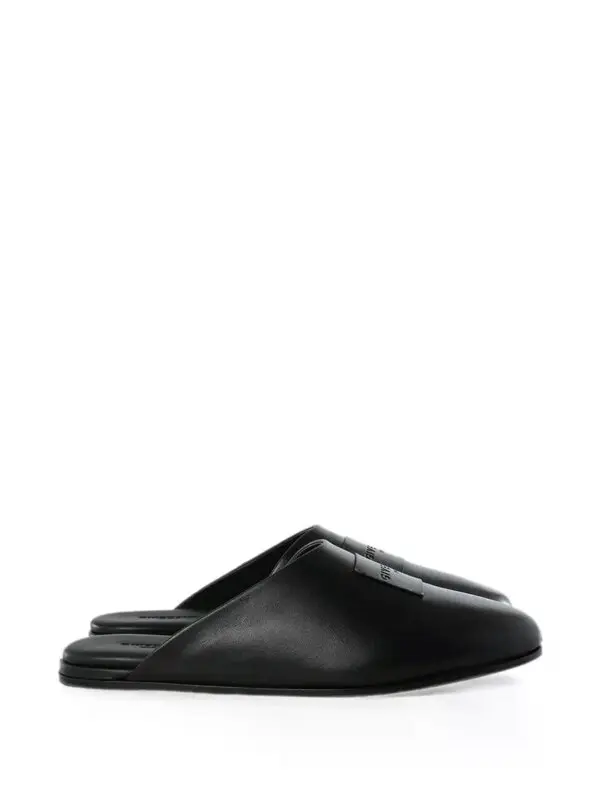 Givenchy Logo-patch Leather Mules - Black