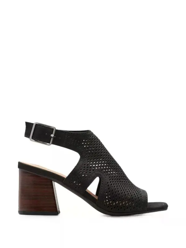 Clarks Siara65 Flow Perforated Heeled Sandals - Black