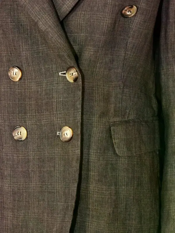 KILTIE Double-breasted Checked-pattern Blazer