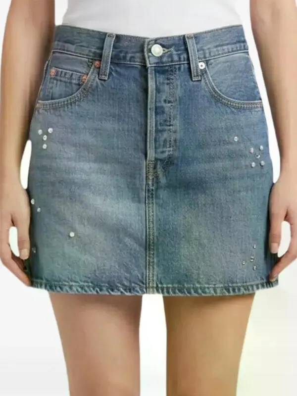 LEVI'S Icon Crystal-embellished Denim Skirt