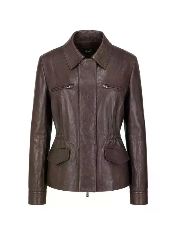 LA ROSE Zip-up Leather Jacket