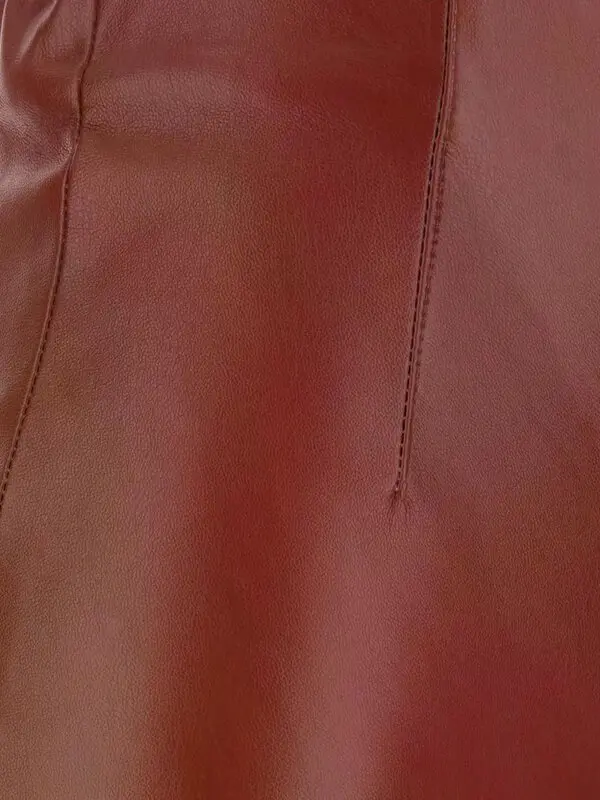 JUCCA Leather Midi Skirt With Concealed Fastening