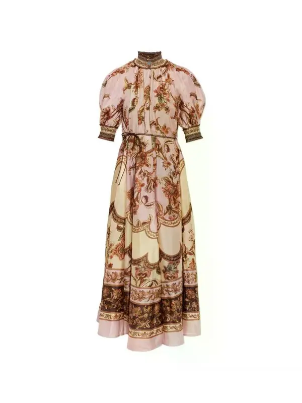 Zimmermann Aster Billow Floral-print Silk Maxi Dress
