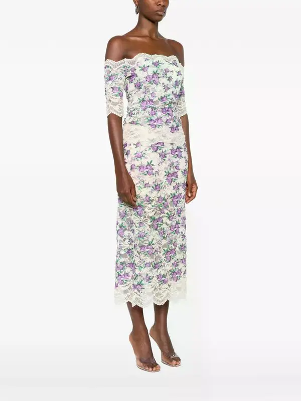 Rabanne Embroidered Lace-trim Top