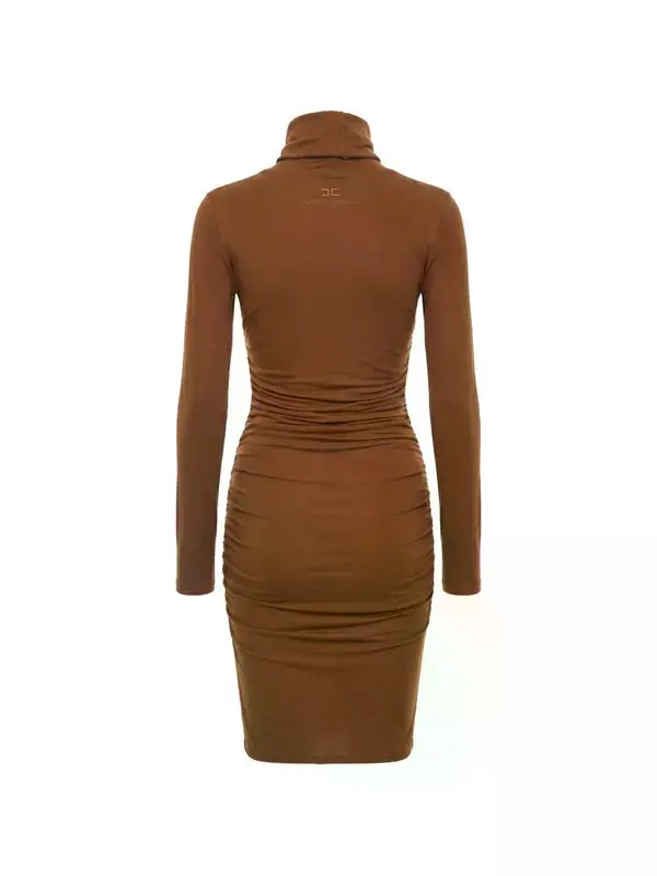 Elisabetta Franchi Long-sleeved Midi Dress With Ruched Detailing