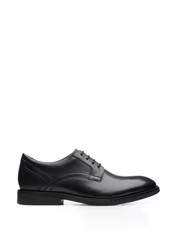 Clarks Un Hugh Leather Derby Shoes - Black