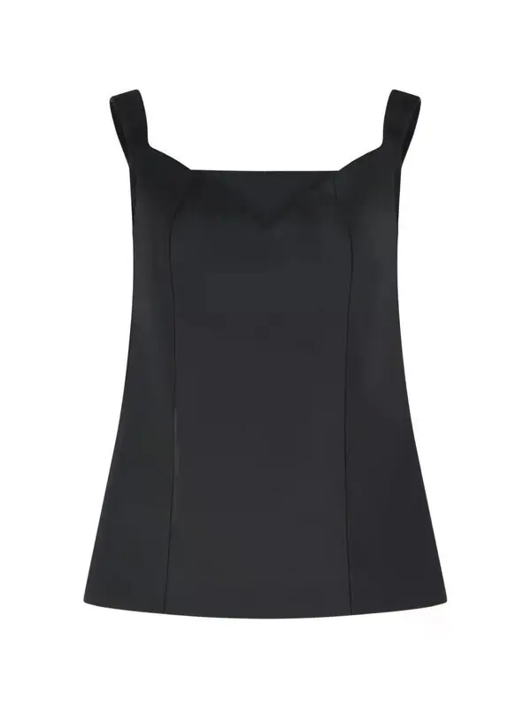 RÓHE V-neck Sleeveless Top With Side Slits