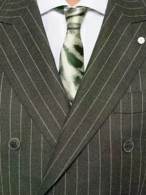 LUIGI BIANCHI Double-breasted Pinstripe-pattern Suit