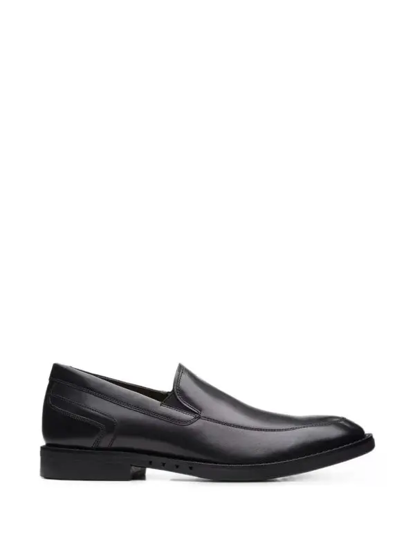 Clarks Un Hugh Step Leather Loafers - Black