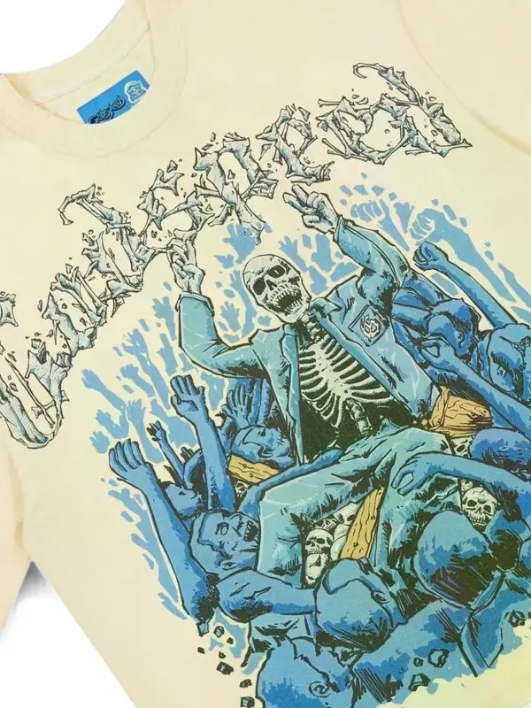 GODSPEED Crowd Surf Graphic-print Cotton T-shirt - Neutrals
