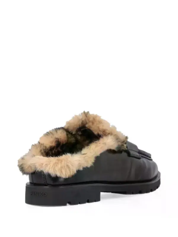 Pinko Shearling-lined Leather Mules