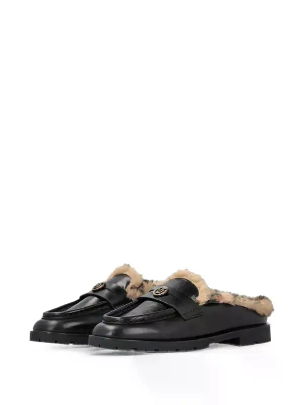 Pinko Shearling-lined Leather Mules