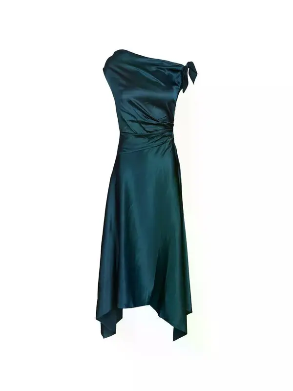 Staud Portia Silk Midi Dress - Blue