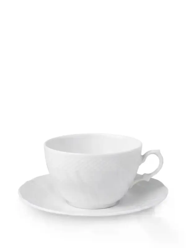 GINORI 1735 Basketweave-effect Tea Cup And Saucer - White