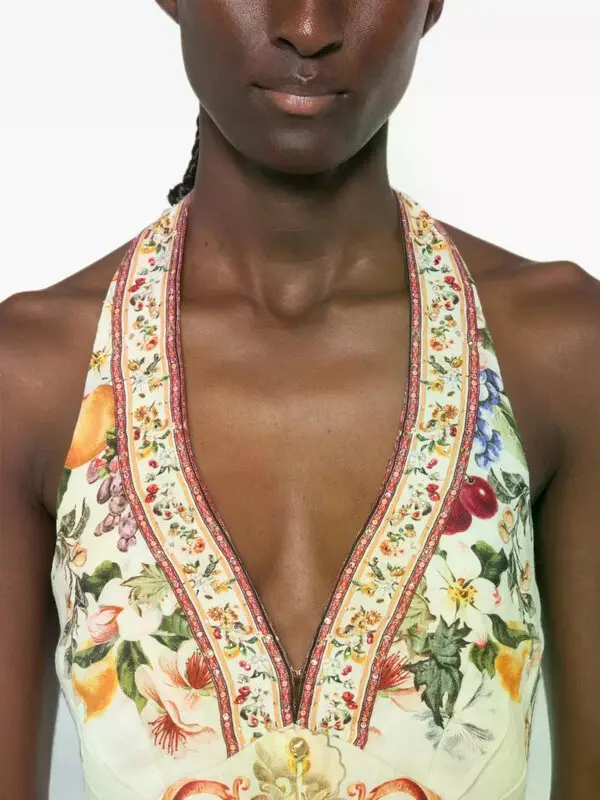 Camilla Floral-print V-neck Playsuit