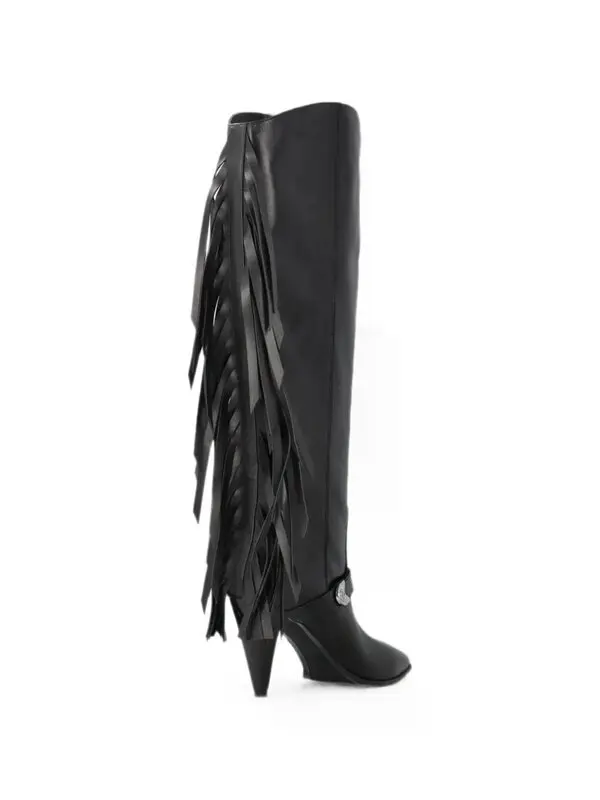 Pinko Fringe Detail Leather Boots