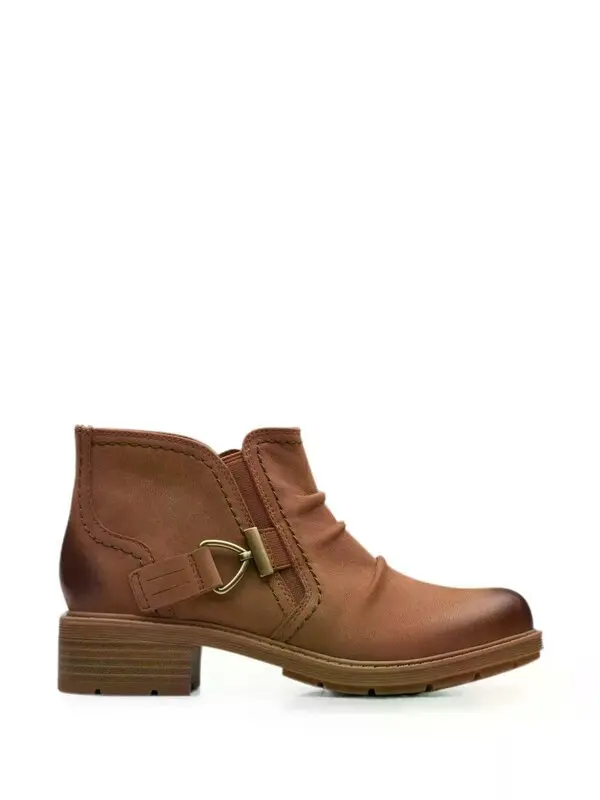 Clarks Hearth Clara Buckled Leather Ankle Boots - Brown