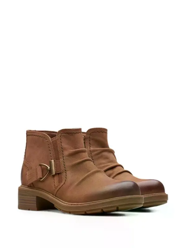 Clarks Buckled Leather Ankle Boots
