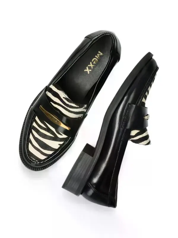 MEXX Zebra-print Loafers With Gold-tone Plaque