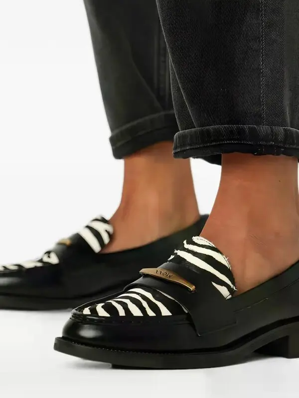 MEXX Zebra-print Loafers With Gold-tone Plaque