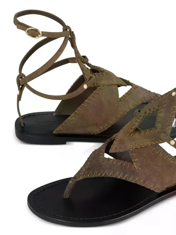 Ba&sh Capri Flat Sandals With Whipstitch Trim