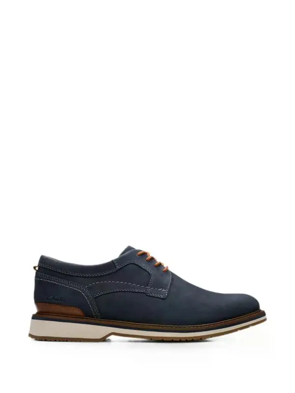 Clarks Monahan Plain Leather Oxford Shoes - Blue