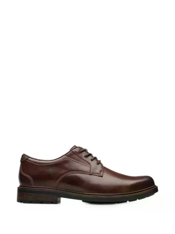 Clarks Un Shire Low Leather Derby Shoes - Brown