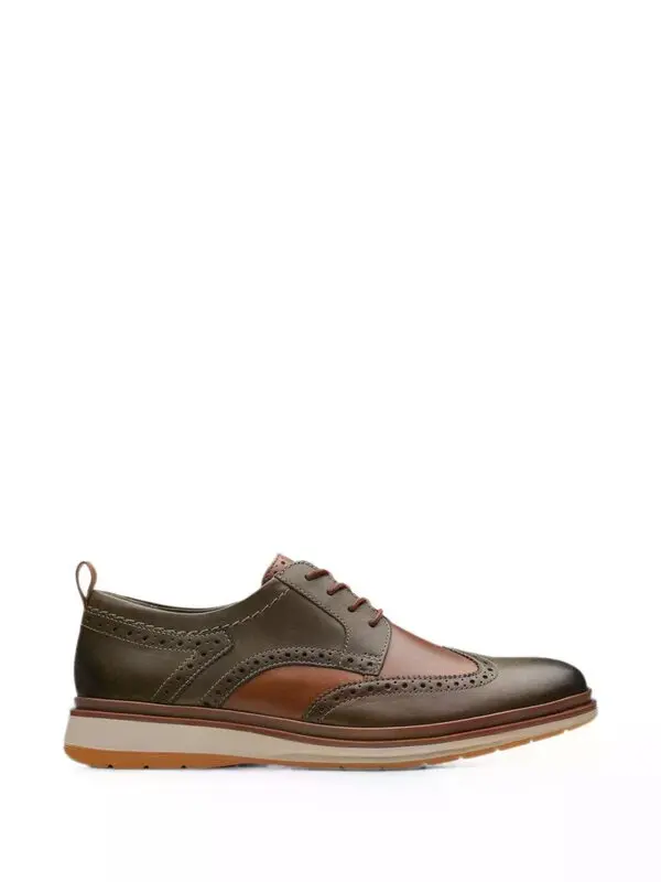 Clarks Chantry Wing Brogue-detail Derby Shoes - Green