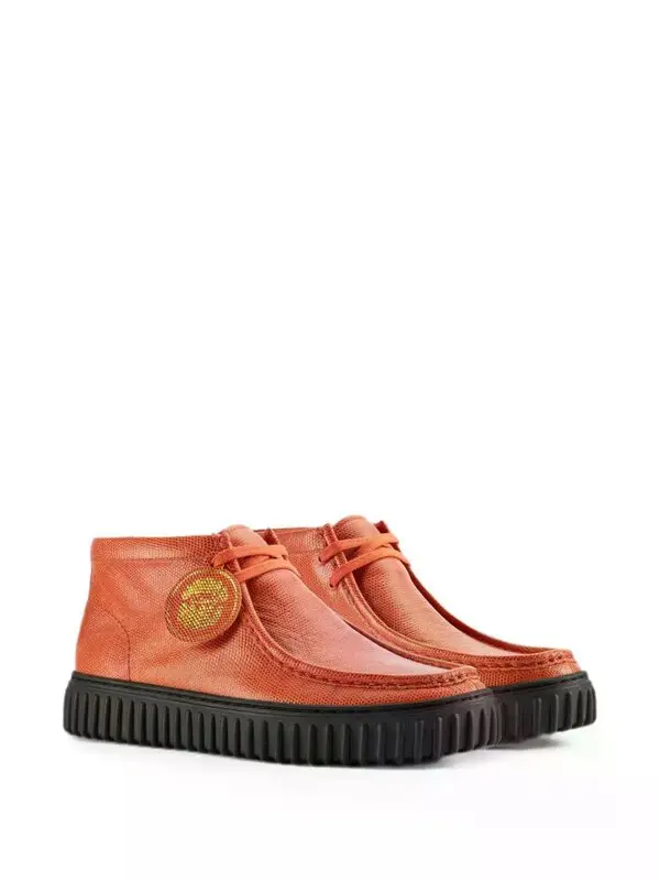 Clarks X Martine Rose Torhill Hi Lizard-effect Leather Boots - Orange