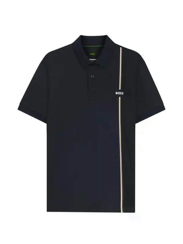 BOSS Active Quick-dry Polo Shirt With Signature Stripe - Blue