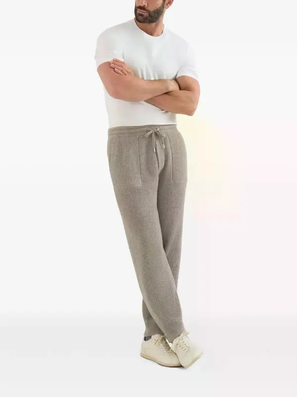 Brunello Cucinelli Cashmere English Rib Knit Joggers - Neutrals