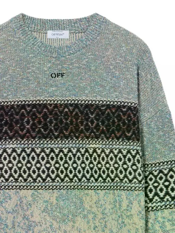 Off-White Arrows Intarsia Knit Sweater - Blue