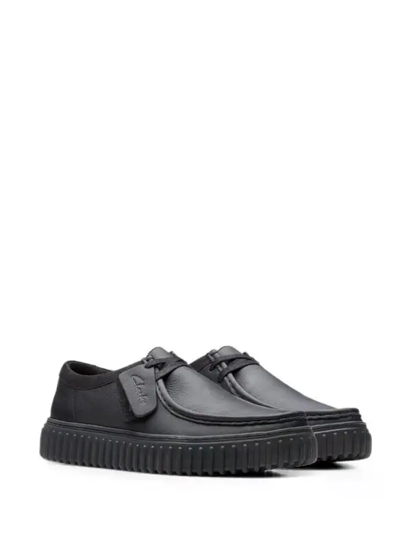 Clarks Torhill Lo Leather Derby Shoes - Black