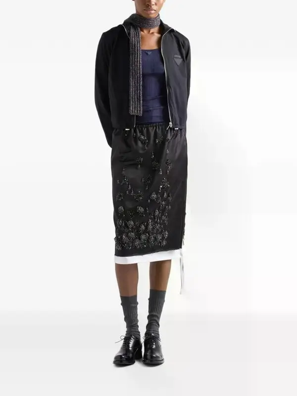 Prada Reversible Jersey Zipper Jacket With Hood