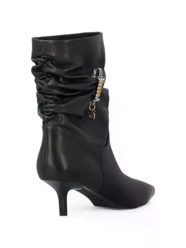 Pinko Ruched Logo-charm Ankle Boots