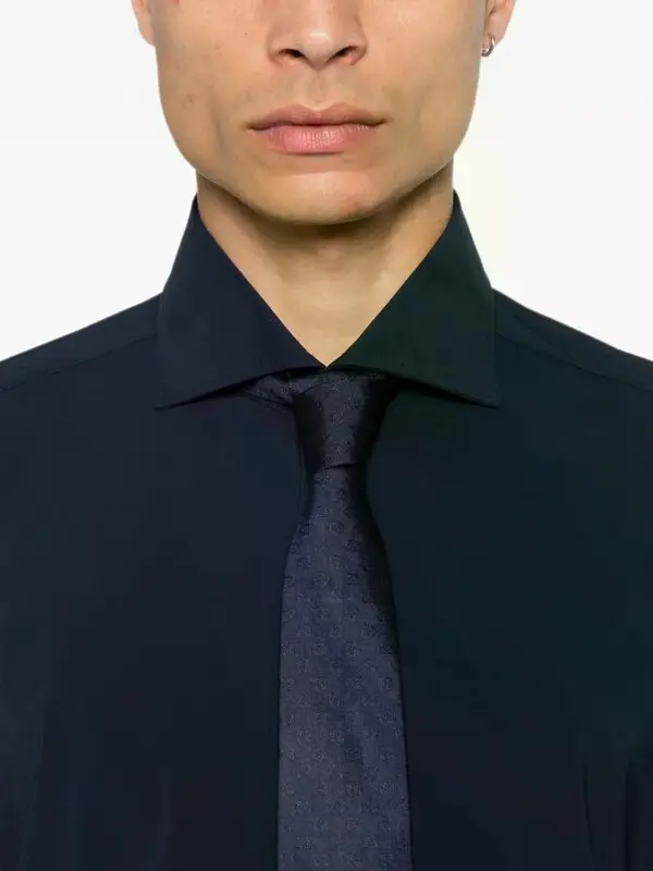 BARBA NAPOLI Long-sleeve Button-down Shirt - Blue