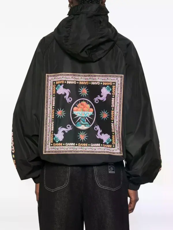 GANNI Logo-print Hooded Jacket