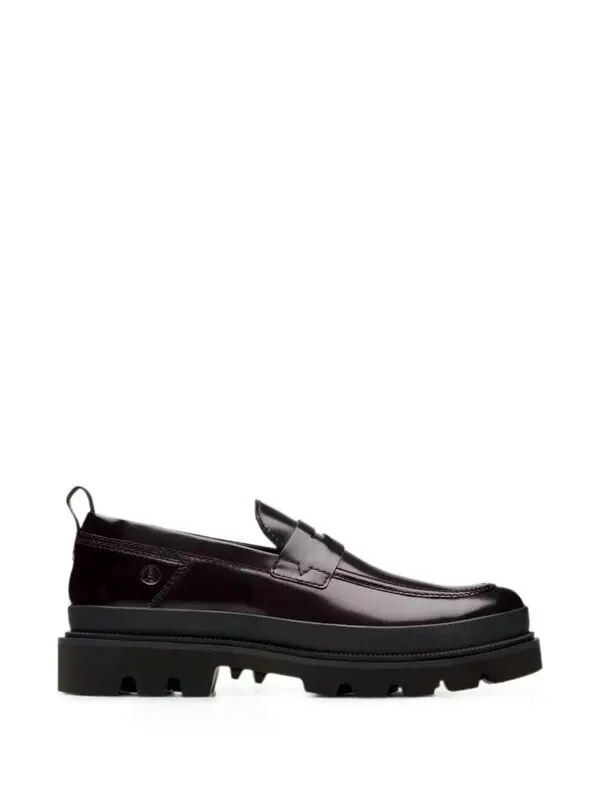 Clarks Badell Easy Leather Loafers - Red