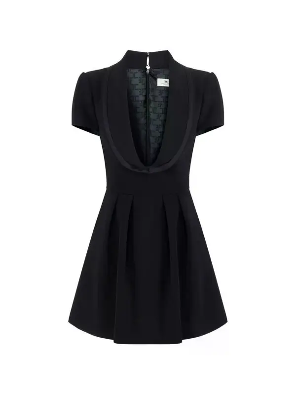 Elisabetta Franchi Mini Dress In Lightweight Crêpe And Satin Fabrics - Black