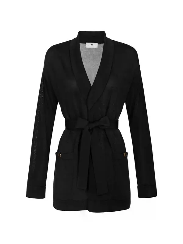 Elisabetta Franchi Cardigan In Viscose Yarn - Black