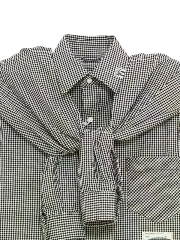 Mihara Yasuhiro Gingham-pattern Layered-design Shirt