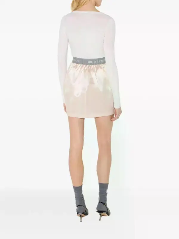 Elisabetta Franchi Rib-knit Cardigan With Logo Detail - White